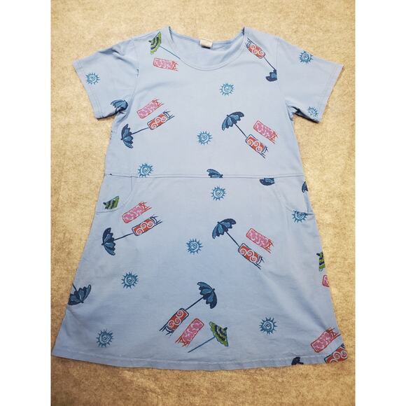Red Ginger | Dresses | Red Ginger Womens Large Blue Beach Theme Cotton ...